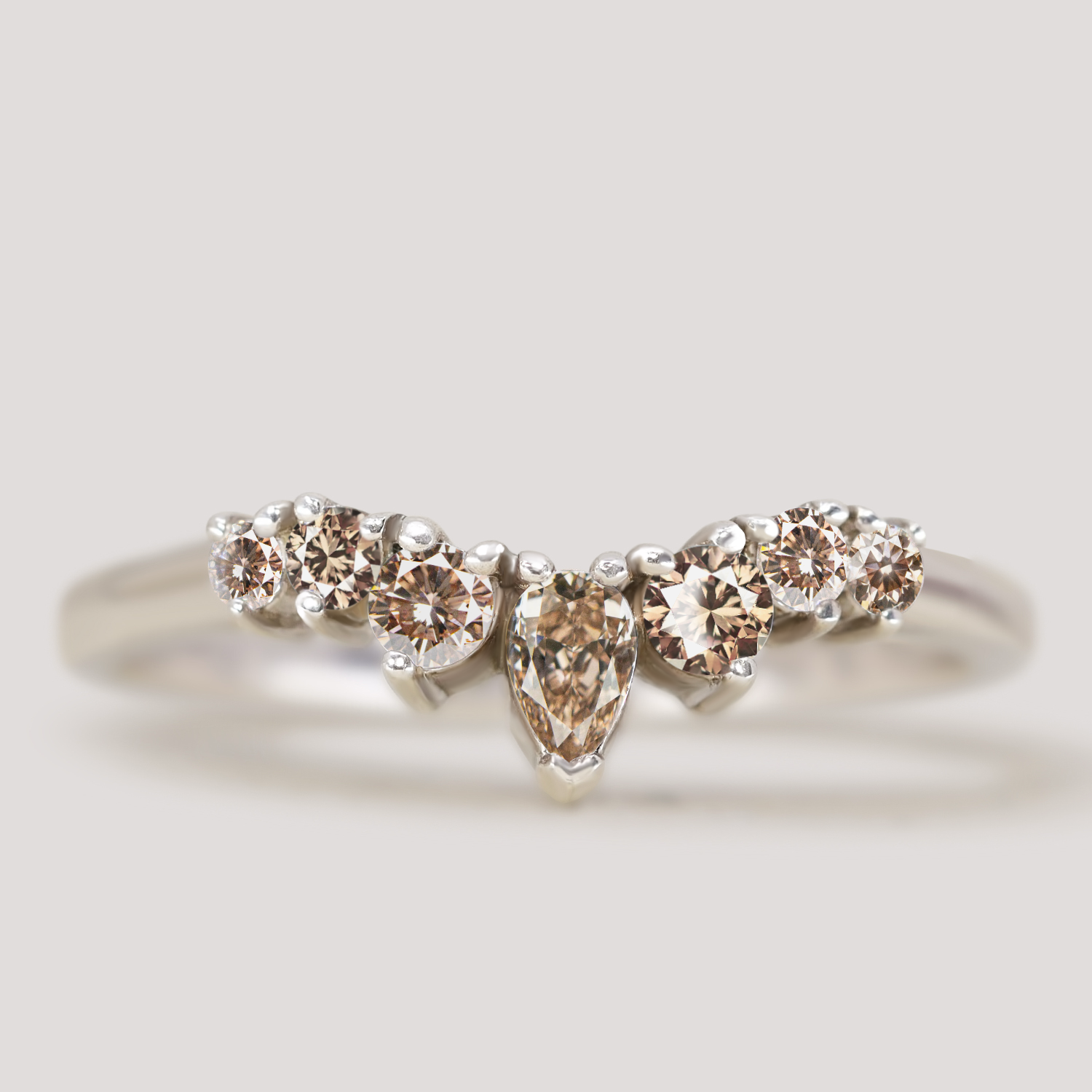 Emma - Champagne Diamond Tiara Wedding Ring - Made-To-Order – Jessica ...