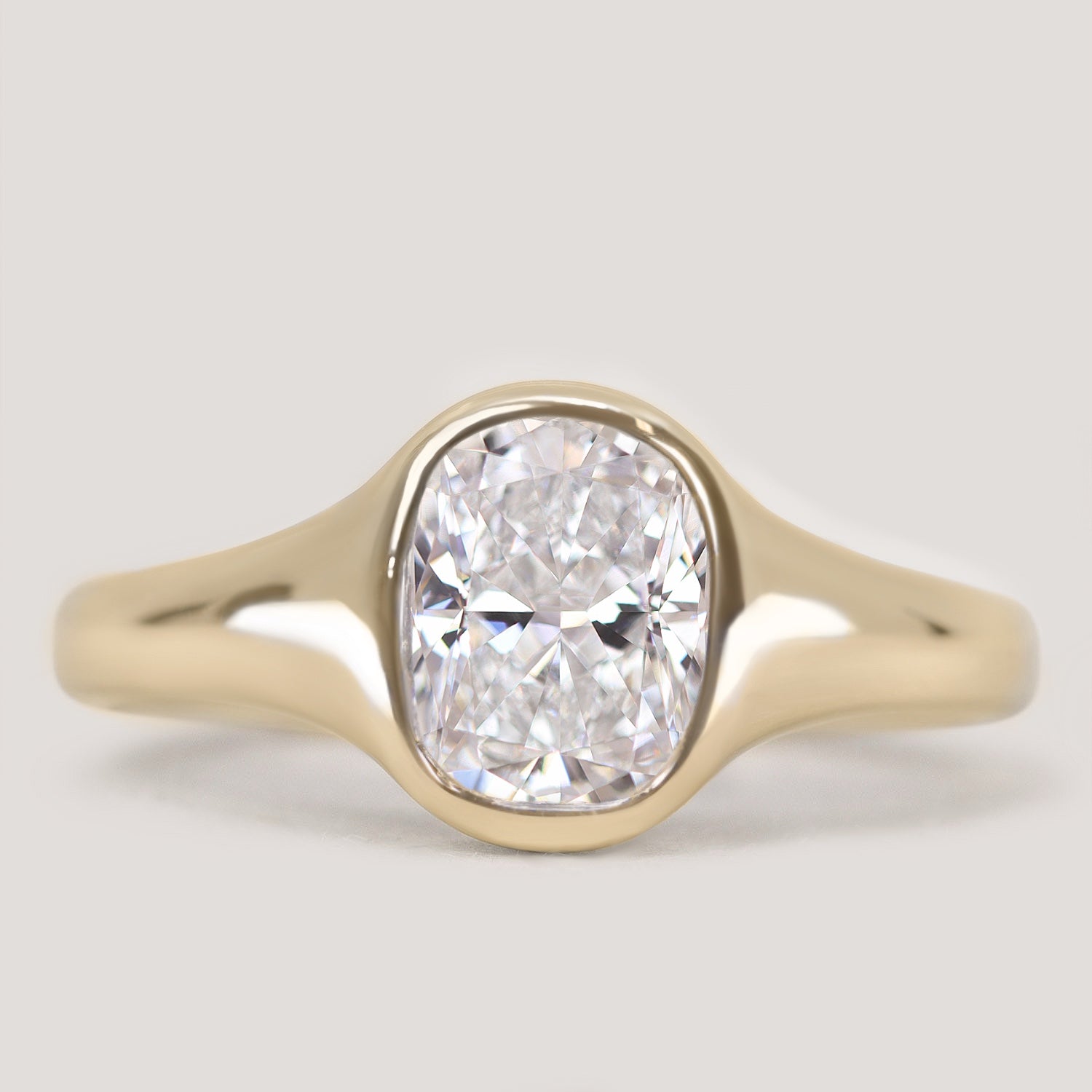 Priya - Cushion Cut Diamond Solitaire Signet Style Build Your Own Enga ...