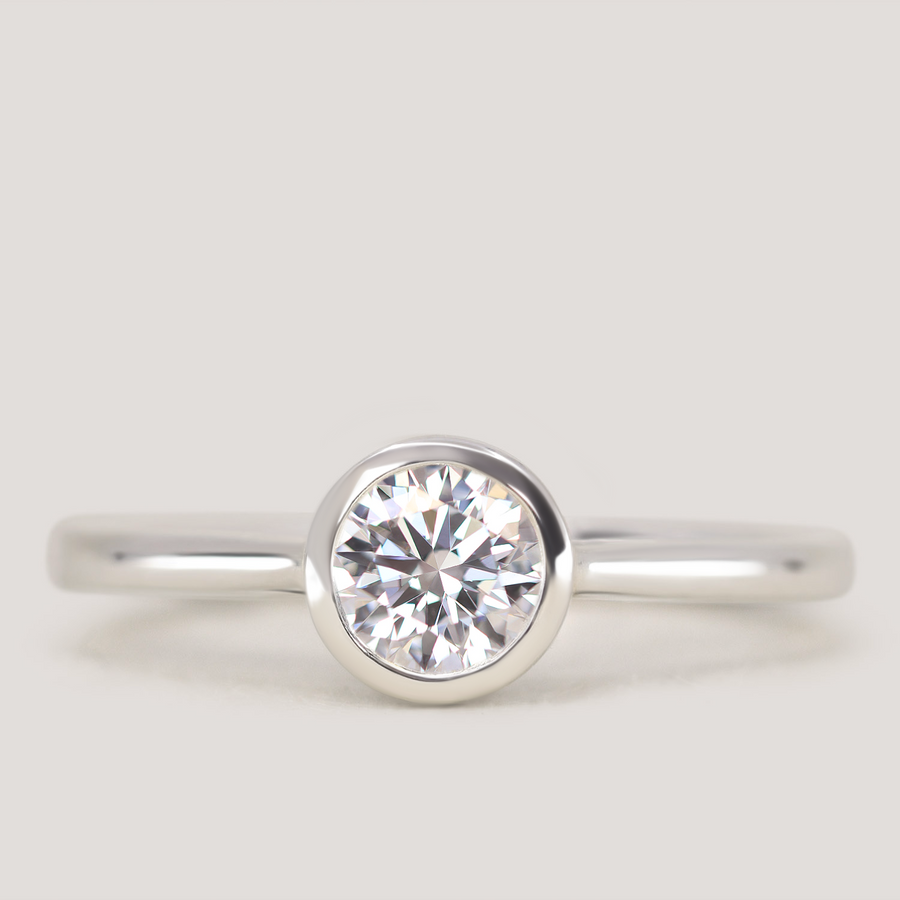 Sabrina - Round Cut Bezel Set Solitaire Engagement Ring – Jessica Flinn ...