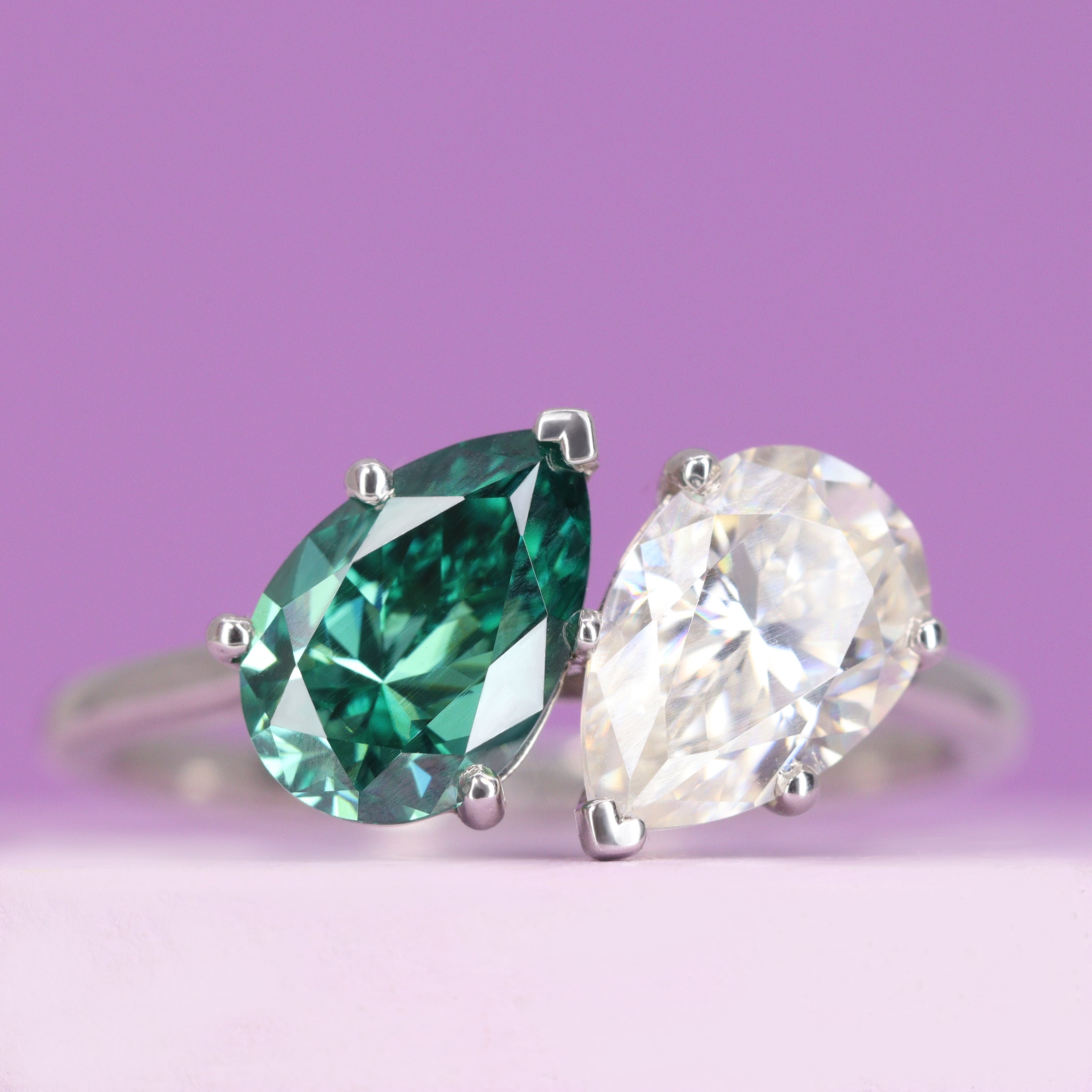 Juno - Dopamine by Jessica Flinn - Teardrop/Pear Cut Teal Sapphire and ...