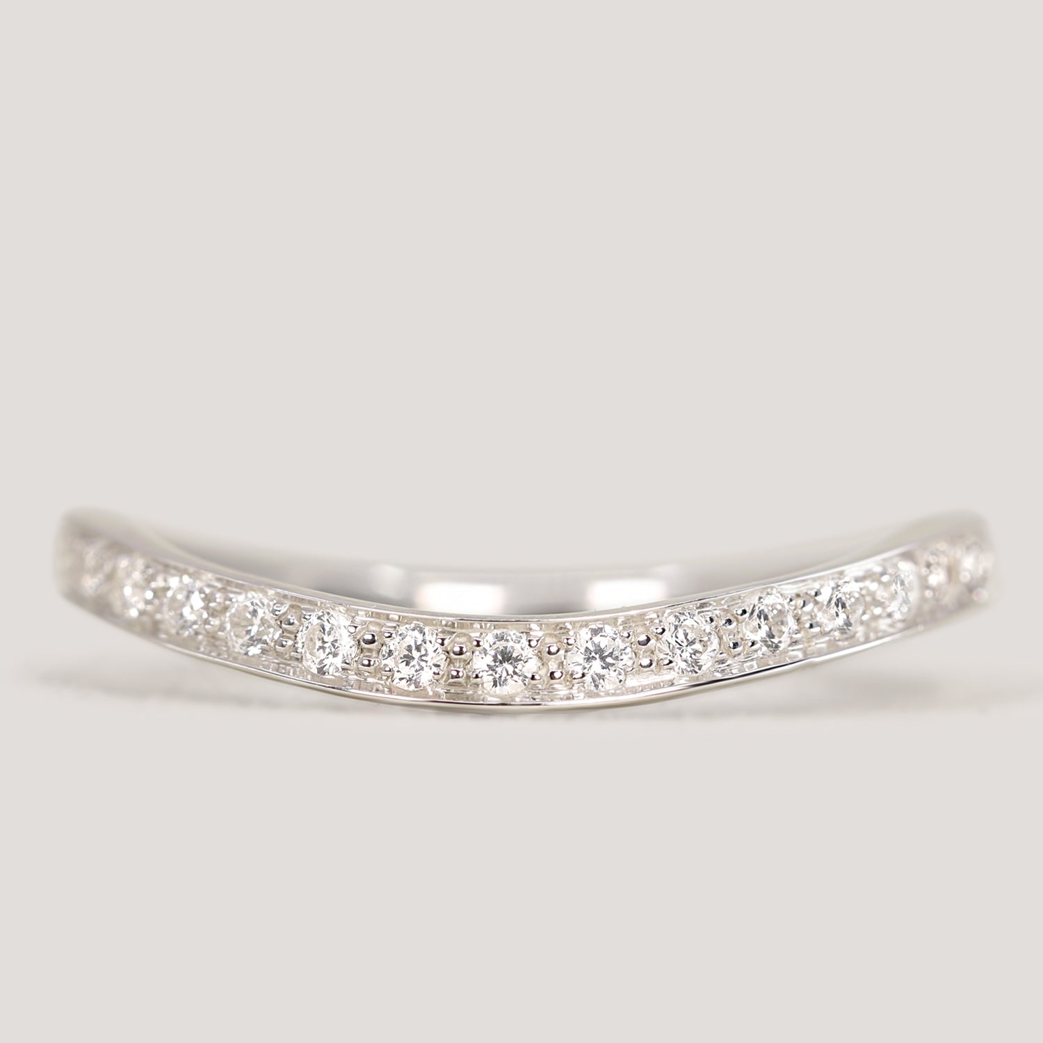 Valerie - Vintage Style Grain Set Diamond Waved Shaped Wedding Ring ...