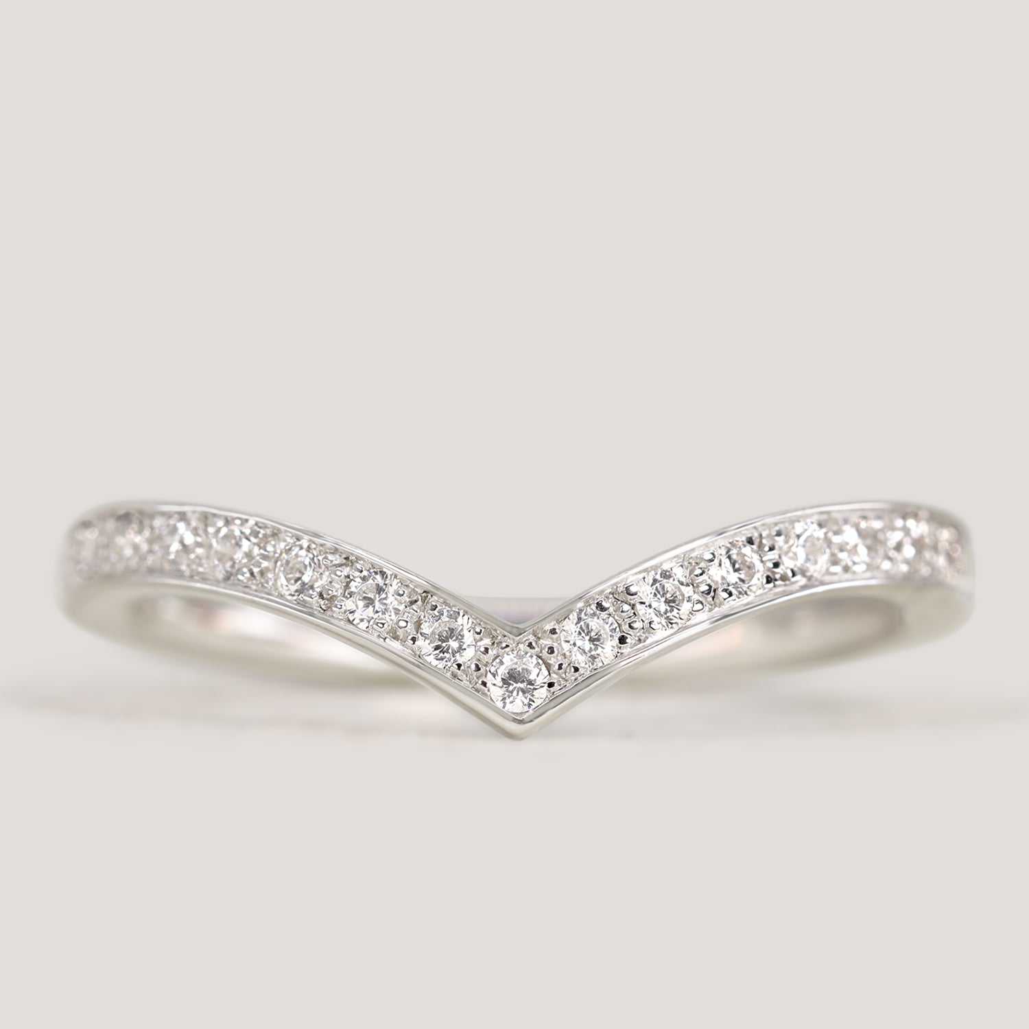 Valerie - Vintage Style Grain Set Diamond Wishbone Wedding Ring - Made ...