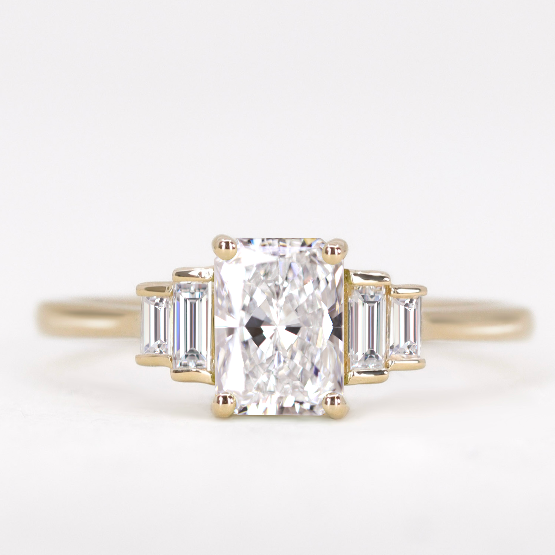 Erin - Radiant Cut Diamond Baguette Accents Art Deco Build Your Own En ...
