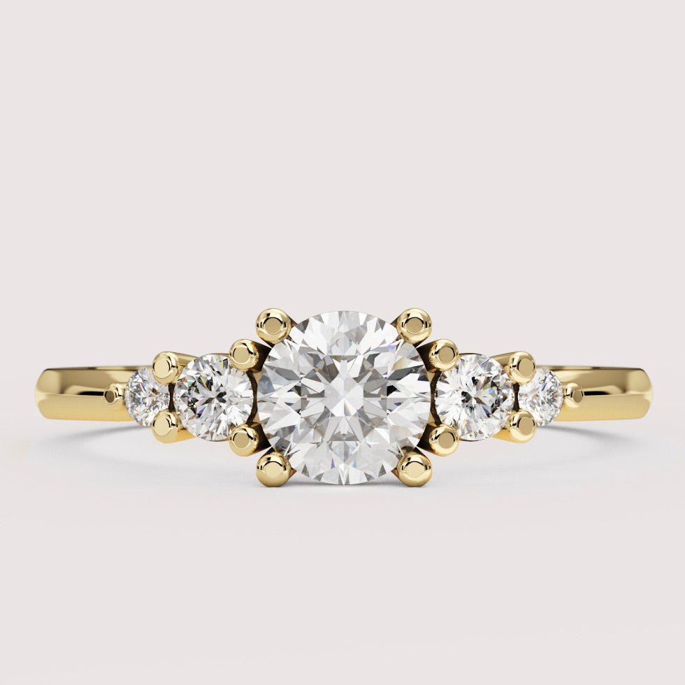 Caitlin - Round Cut 5 Stone Diamond Build Your Own Engagement Ring ...
