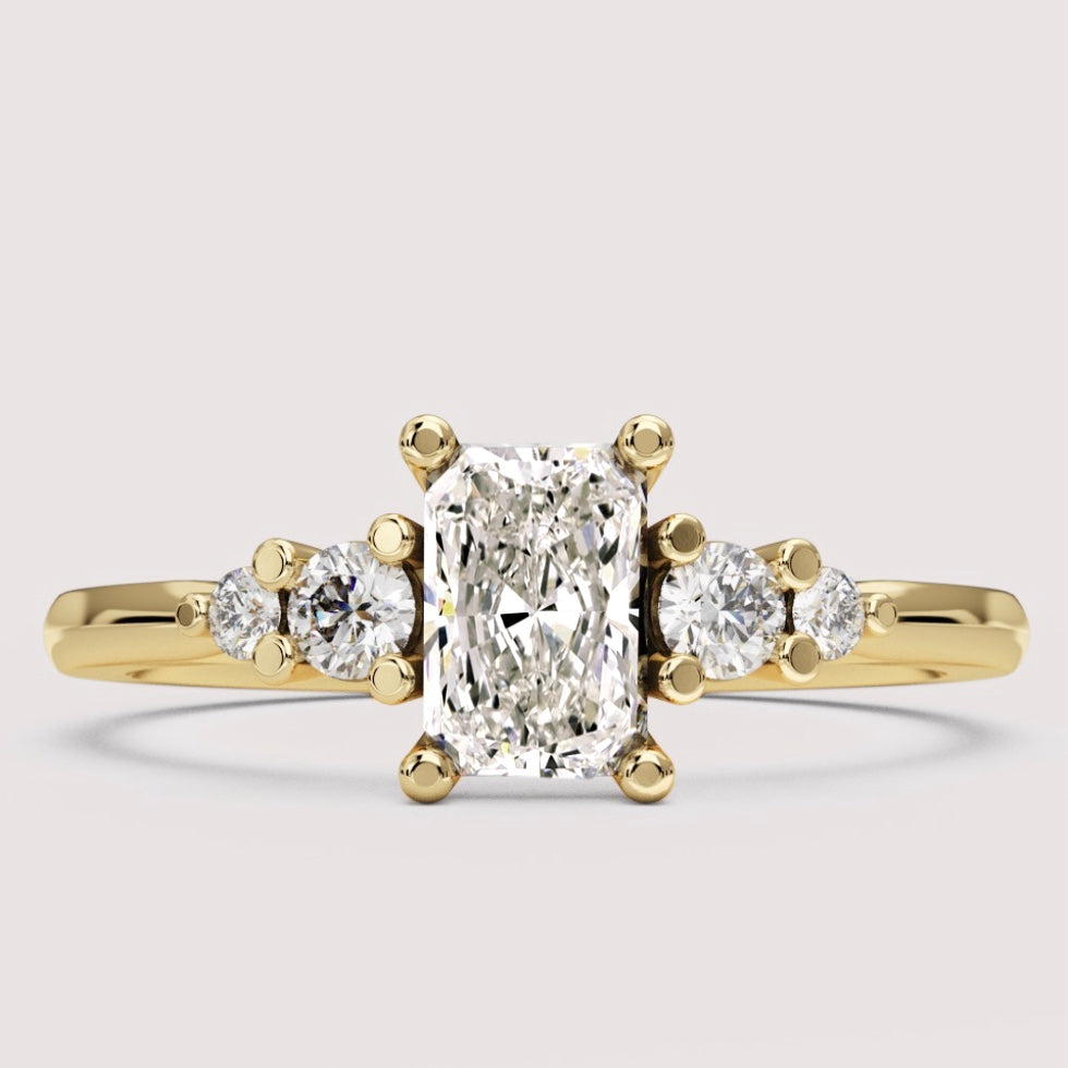 Caitlin - Radiant Cut 5 Stone Diamond Build Your Own Engagement Ring ...