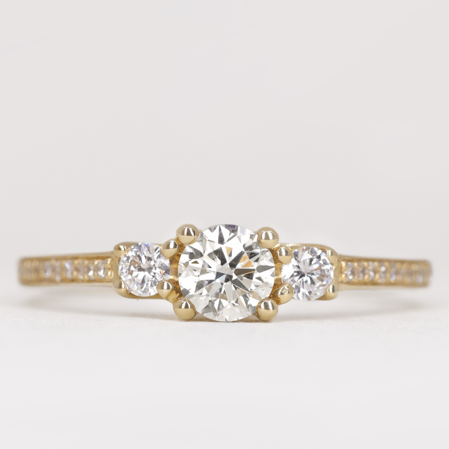 Callie - Round Brilliant Cut Lab Grown Diamond Delicate Trilogy ...