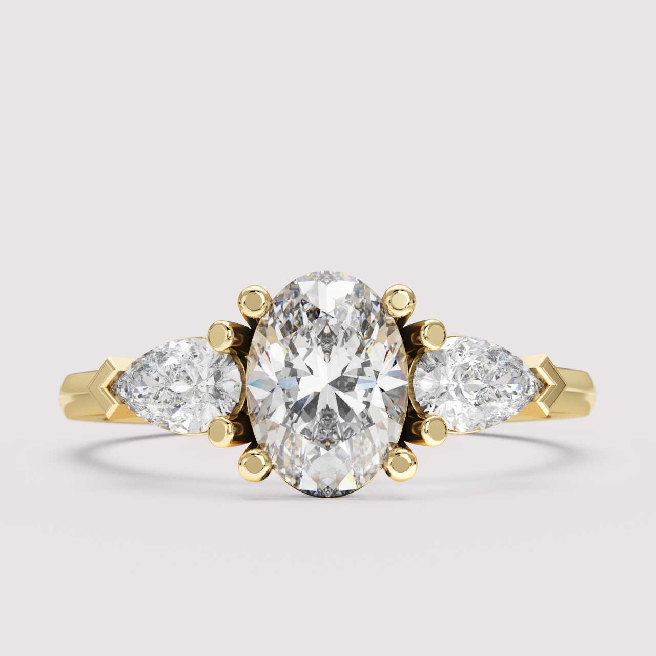 Daphne - Oval Cut Diamond Pear Accents Trilogy Build Your Own Engageme ...