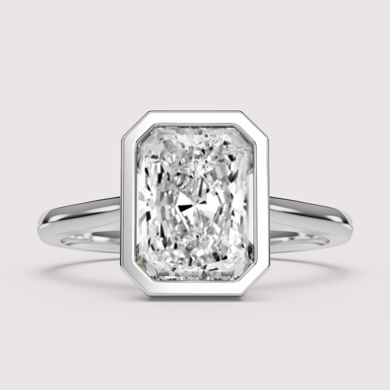 Sabrina - Radiant Cut Diamond Bezel Set Solitaire Build Your Own Engag ...