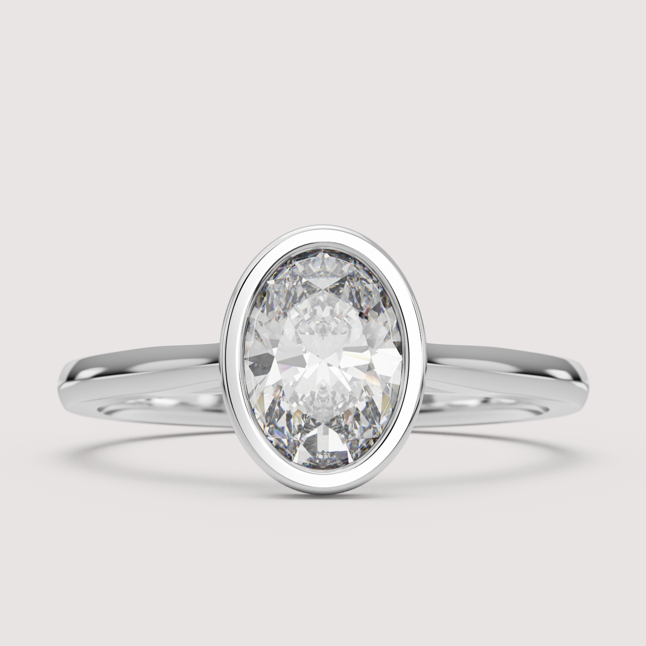 Sabrina - Oval Cut Diamond Bezel Set Solitaire Build Your Own Engageme ...